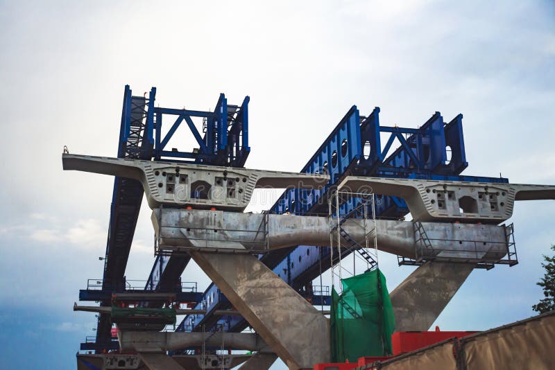 Low Angle View of Elevated Highway Under Construction Stock Photo ...