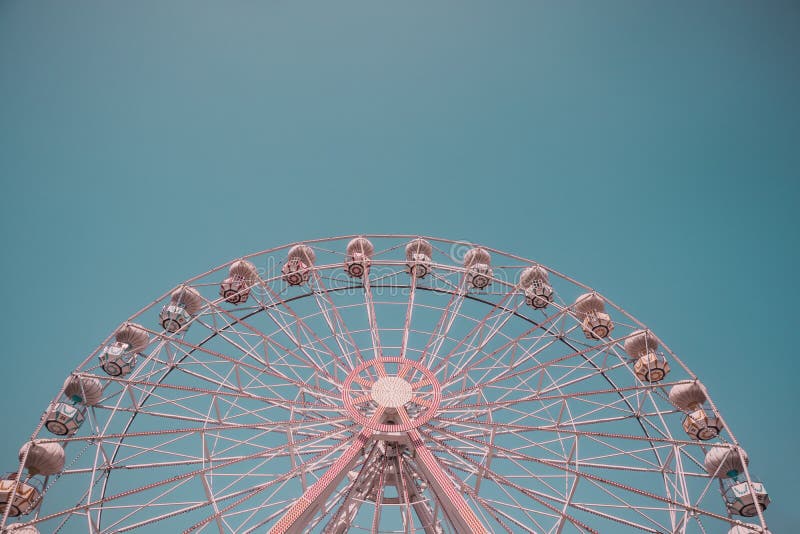 Low Angle View of Empty Ferris Wheel Stock Image - Image of recreation ...