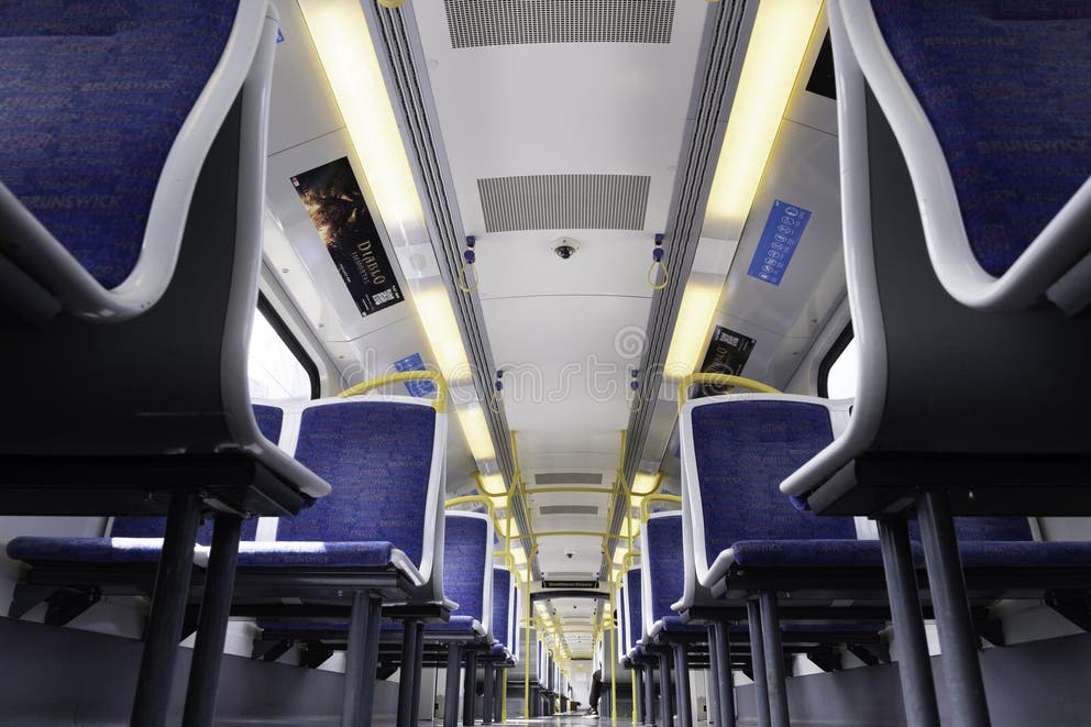 Low Angle View in an Empty Metro Train in Melbourne, Australia ...
