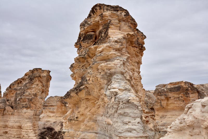 Rock Formation in Castle Rock Badlands, Kansas Stock Image - Image of ...