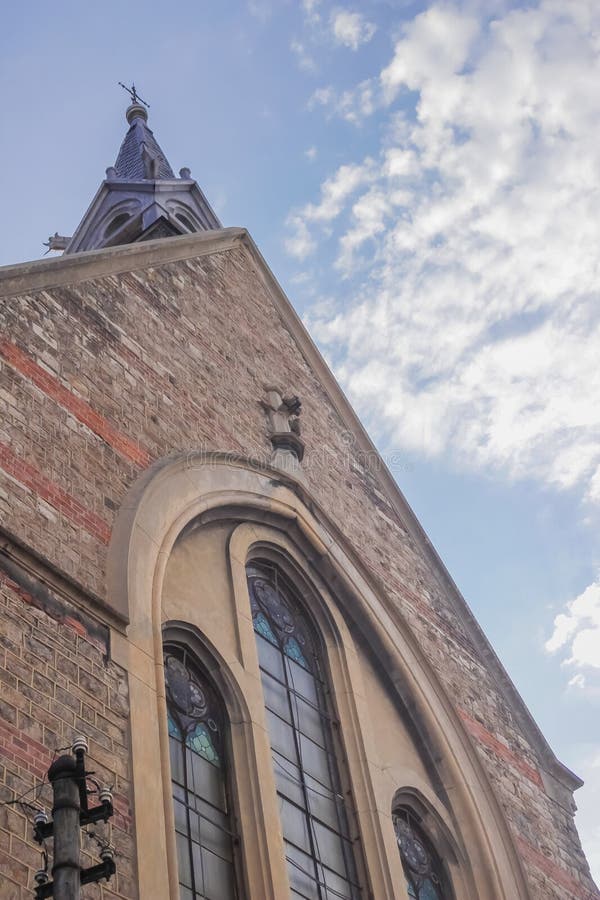 Low Angle View of an Evangelical Church Stock Image - Image of closeup ...