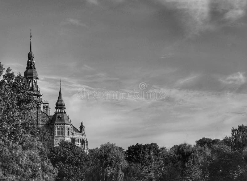 Low Angle View of Famous Building Stock Image - Image of monochrome ...