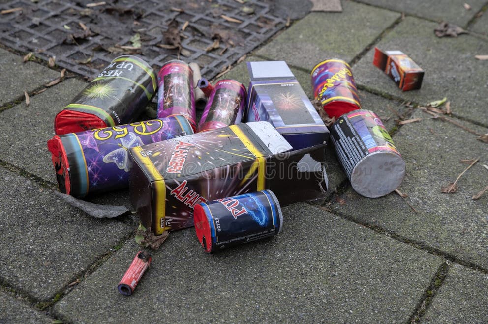 Low Angle View from Fireworks at Amsterdam the Netherlands 1-1-2023 ...