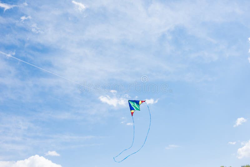 Low Angle View of Flying Kite with Sky Stock Image - Image of copy ...