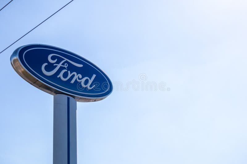 Ford Sign Against Blue Sky with Room for Text Editorial Image - Image ...