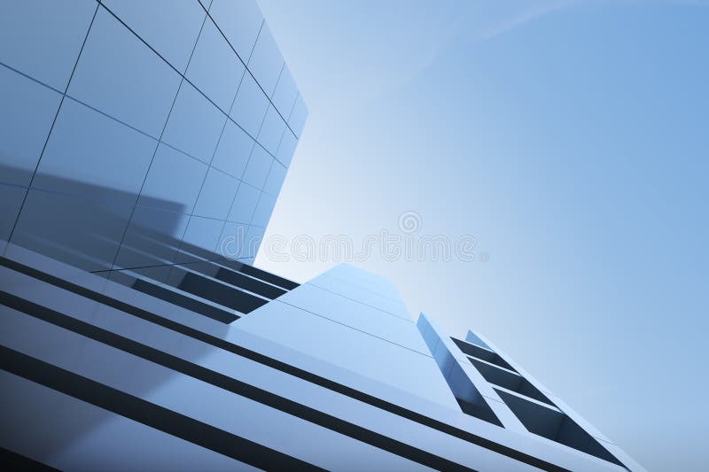 Low Angle View of Futuristic Modern Architecture, Skyscraper of ...