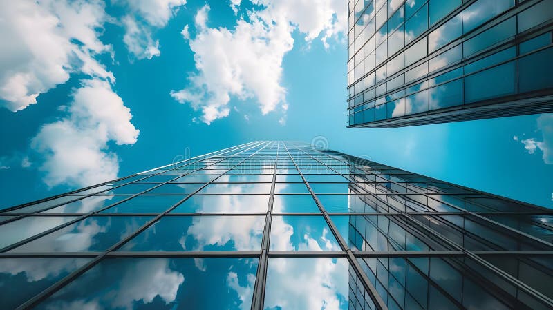 Low Angle View of Futuristic Modern Building, Corporate Office Building ...