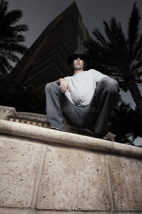 Low Angle View of a Handsome Man Stock Photo - Image of attractive ...