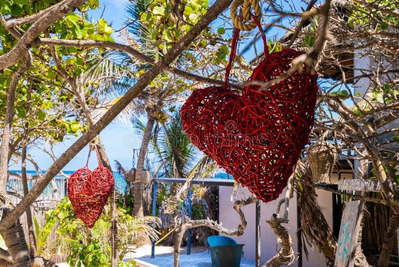 Heart Shaped Cenote in the Middle of a Jungle in Tulum, Mexico. Stock ...