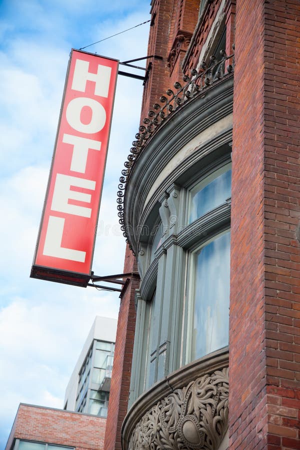 Red Hotel Sign stock photo. Image of vertical, hotel - 30114530