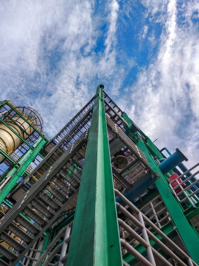 An Industrial Building. Distillation Column Stock Photo - Image of ...