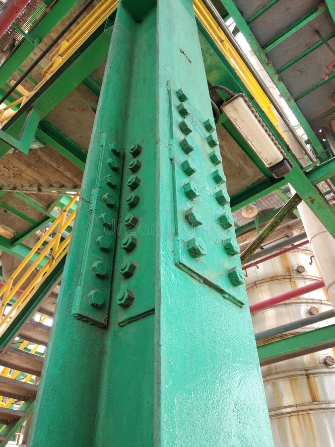 Connection of Main Frame Poles of an Industrial Building Stock Image ...