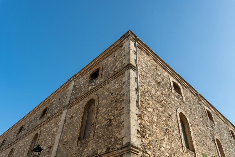 Low-angle View of a Medieval Building Facade Walls Under the Blue Sky ...