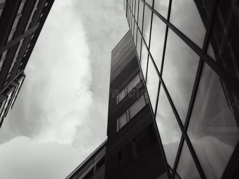 Low Angle View of Modern Buildings Stock Image - Image of line, black ...