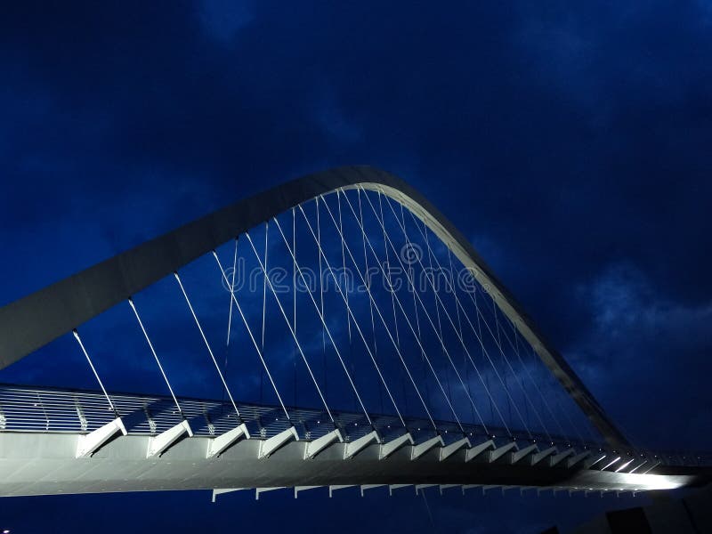 Modern Design Pedestrian Bridge Editorial Image - Image of city, sleek ...