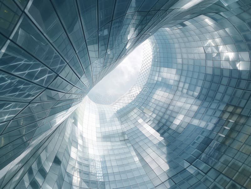 Modern Glass Skyscraper Reaching for the Sky with Curved Facade Stock ...