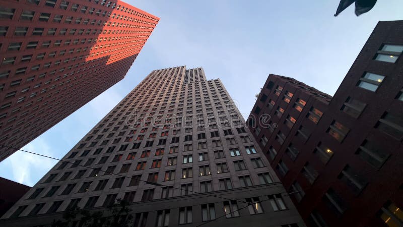 Low Angle View of Modern High-rise Buildings in the Hague, Netherlands ...