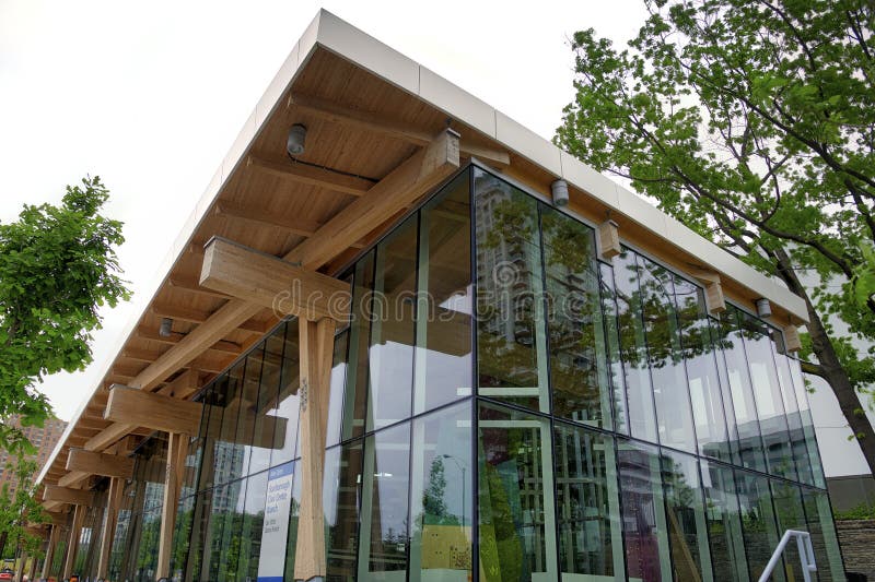 Low Angle View of a Modern Library Building Stock Photo - Image of ...