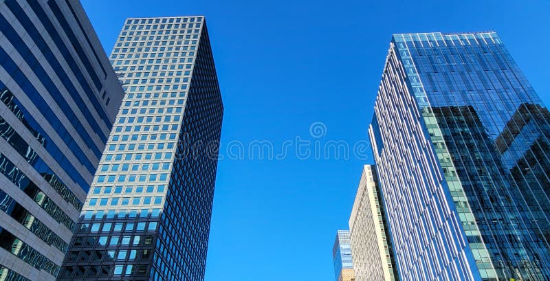 Low Angle View of Modern Office Buildings in Seoul Stock Image - Image ...