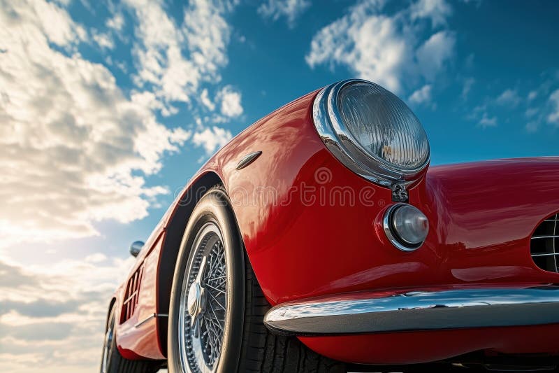 Low Angle View of a Modern Red Car, Low Angle Perspective of a Striking ...