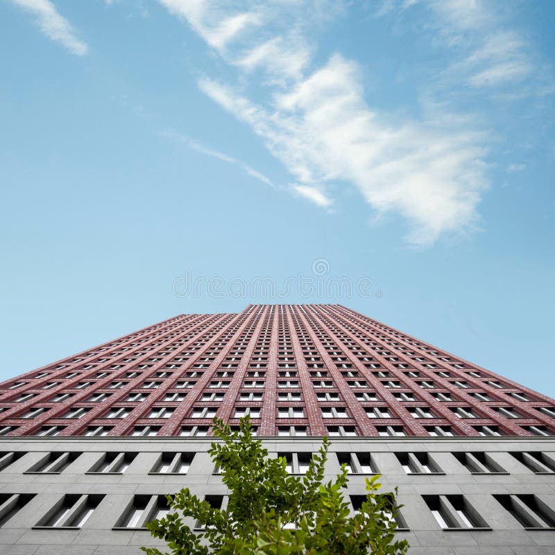 Low Angle View on Modern Tall Skyscraper Stock Image - Image of urban ...