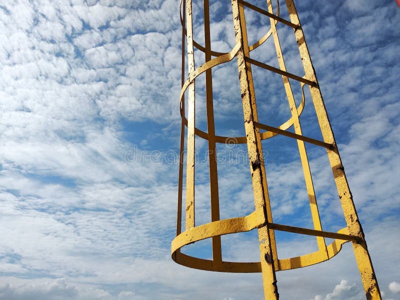 Monkey Ladder in an Industrial Building Stock Image - Image of blue ...