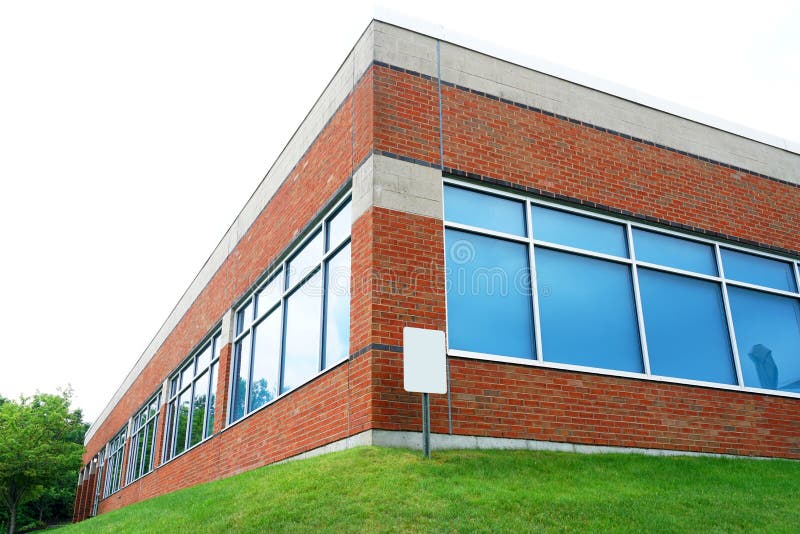 Low Angle View of Office Building Corner Exterior Stock Photo - Image ...