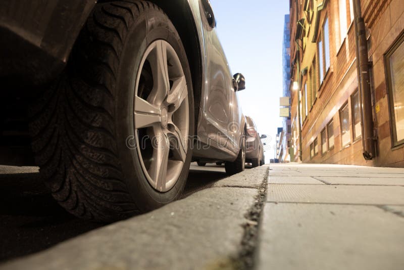 Low Angle View of Parked Car Stock Image - Image of tire, slope: 159885719