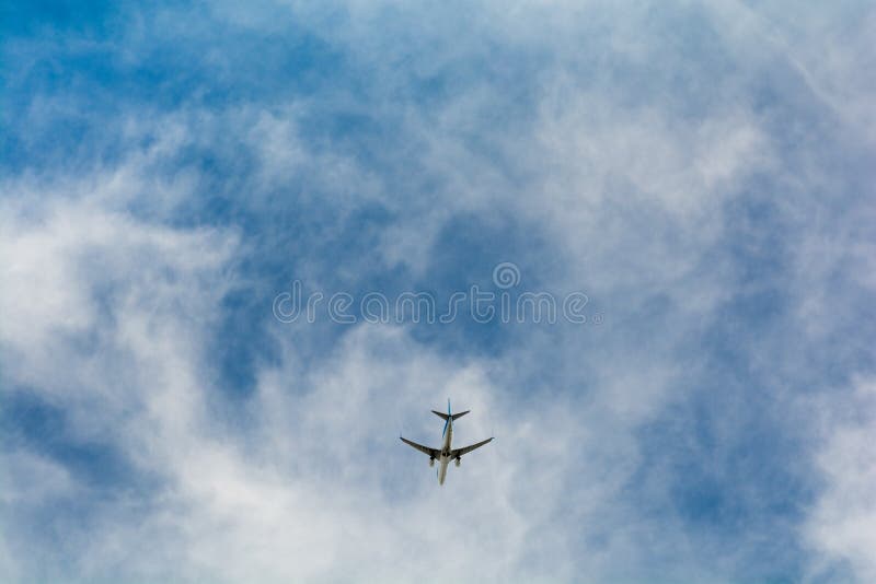 Plane flying overhead stock image. Image of travel, flight - 126665395