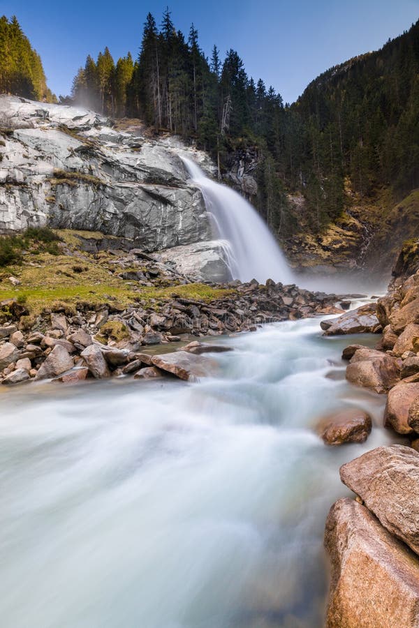 Austrian Waterfall at Night Stock Image - Image of distant, landmark ...