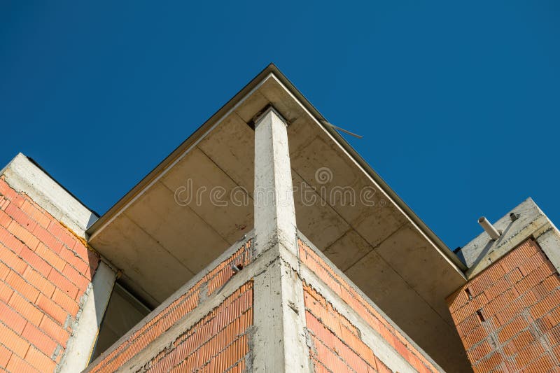 Low Angle View of Residential Building Under Construction Stock Photo ...