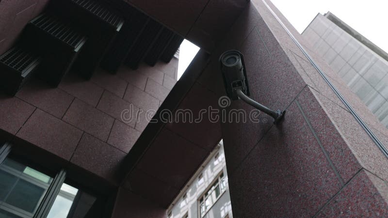 Low Angle View of the Security Video Camera Situating at the High ...