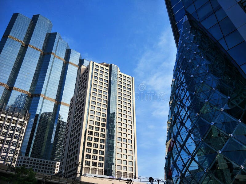 Low Angle View of Skyscraper with Architecture in City, Stock Photo ...