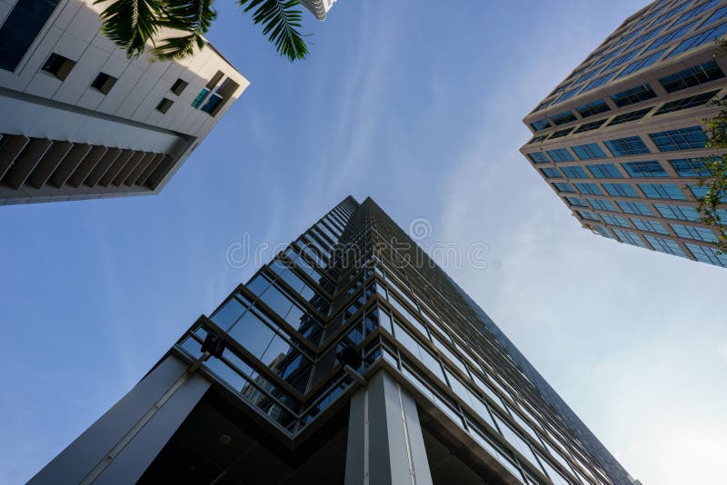 Low Angle View of Skyscraper Office Buildings Downtown Fort Lauderdale ...