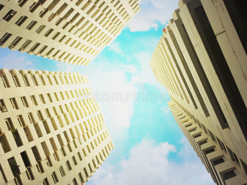 Low Angle View of Skyscrapers, Bottom View of Building. Stock Photo ...