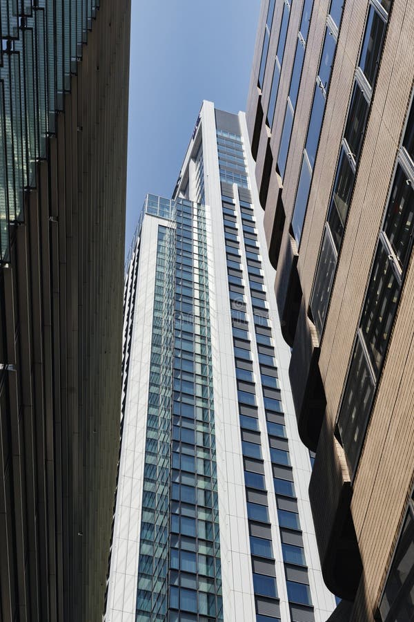 Low Angle View of Skyscrapers in Tokyo, Japan Stock Photo - Image of ...