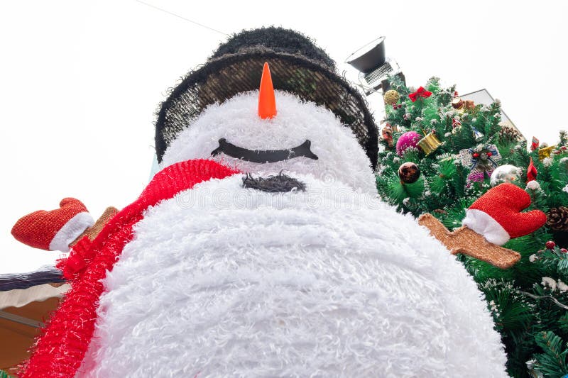 Low Angle View Snowmans Head Horizontal Composition Stock Photo - Image ...