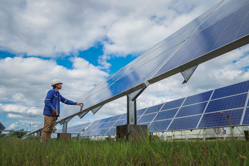 The Low Angle View of the Solar Farmsolar Panel, Alternative ...