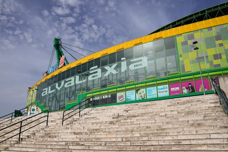 Low-angle View of the Stairs of Jose Alvalade Stadium Under the Blue ...