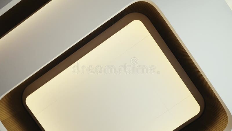 Low Angle View of Stretch Multi-level Ceiling Decorated with Wooden ...