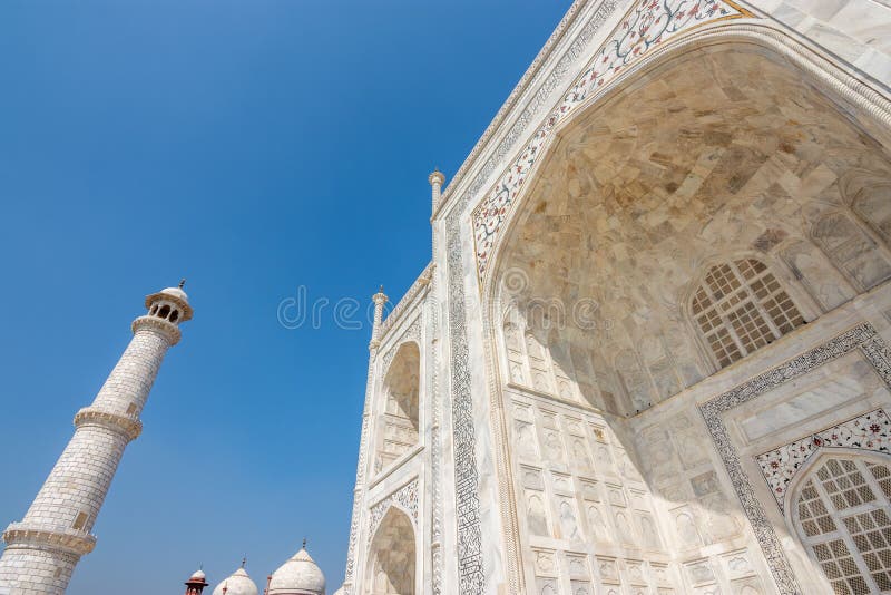 Low Angle View of Taj Mahal Mosque in Delhi Stock Image - Image of ...