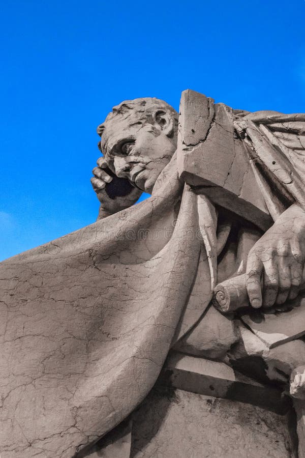 Thinker Man Statue, Rome, Italy Stock Photo - Image of landmark, adult ...