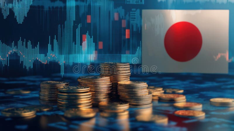 Low Angle View of Top of a Stack of Plain Gold Coins, Representing the ...
