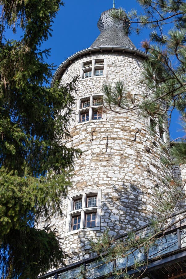 Low Angle View at a Tower of Stolberg Castle in Stolberg, Eifel Stock ...