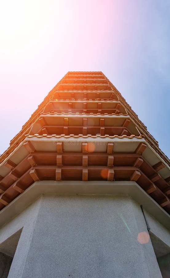 Low Angle View of Traditional Chinese Style Tower Stock Image - Image ...