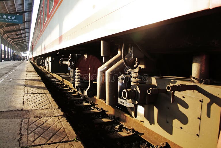 Low angle view of train stock image. Image of landscape - 68829407
