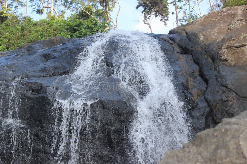 Low Angle View of Waterfall Stock Image - Image of outdoors, nature ...