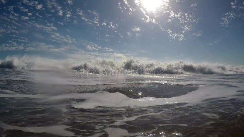 Low Angle View of a Wave Hitting the Camera in the Ocean Stock Footage ...