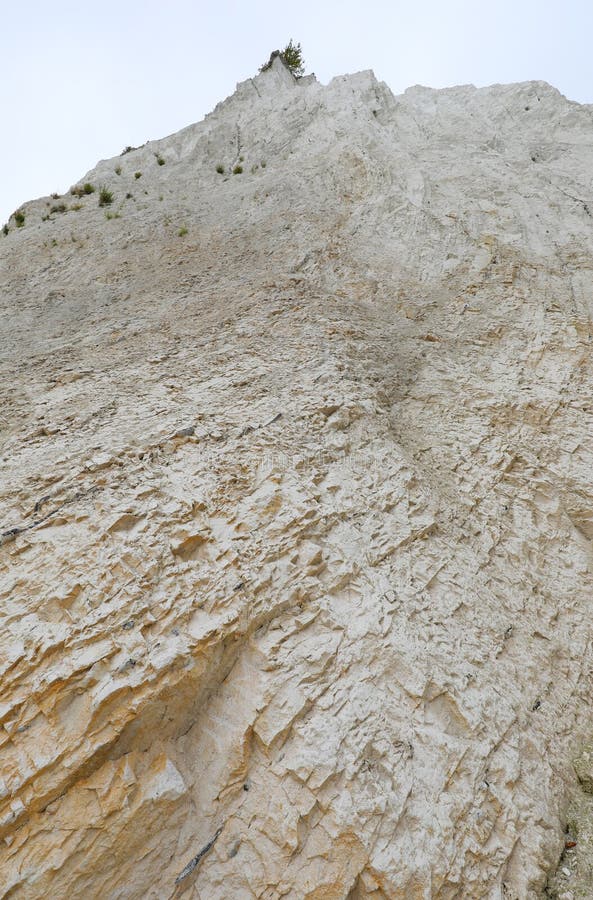 Low Angle View of a White Calcium Carbonate Cliff Being Eroded by the ...