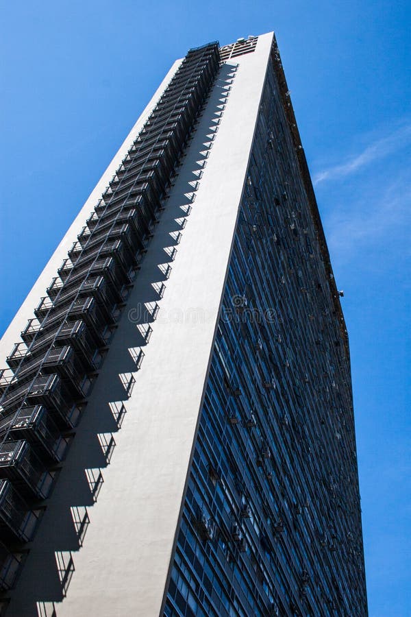 Low Angle View of a Tall Office Building Stock Image - Image of design ...